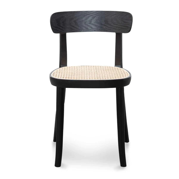 Black Dining Chair with Natural Rattan Seat – Splendour Living Cobbitty