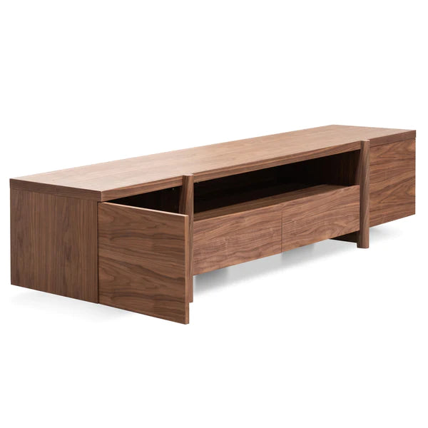 Walnut Entertainment Unit with Timber Legs – Splendour Living Cobbitty